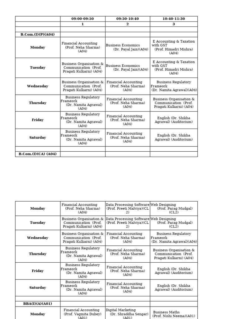 Time Table - 2024-2025 - 19th September 2024 | PDF | Computing | Economies
