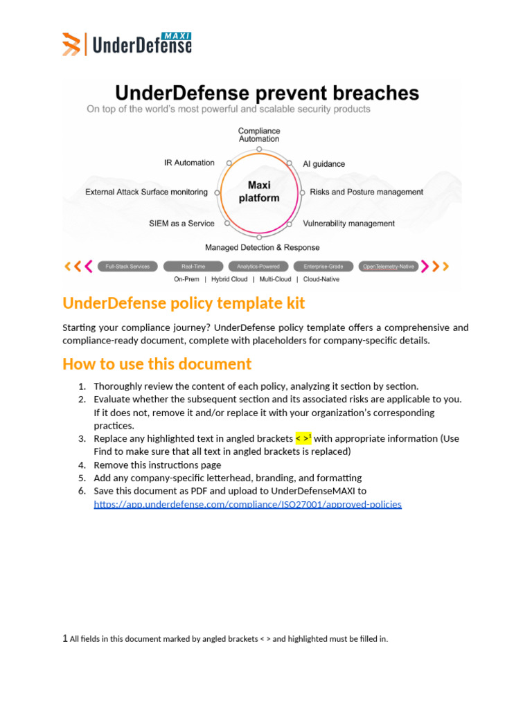 (UnderDefense MAXI) - Business Continuity - Disaster Recovery Plan ...
