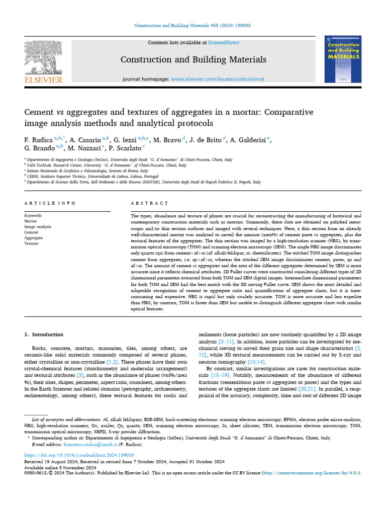 Cement and Aggregate Texture Analysis | PDF | Scanning Electron ...