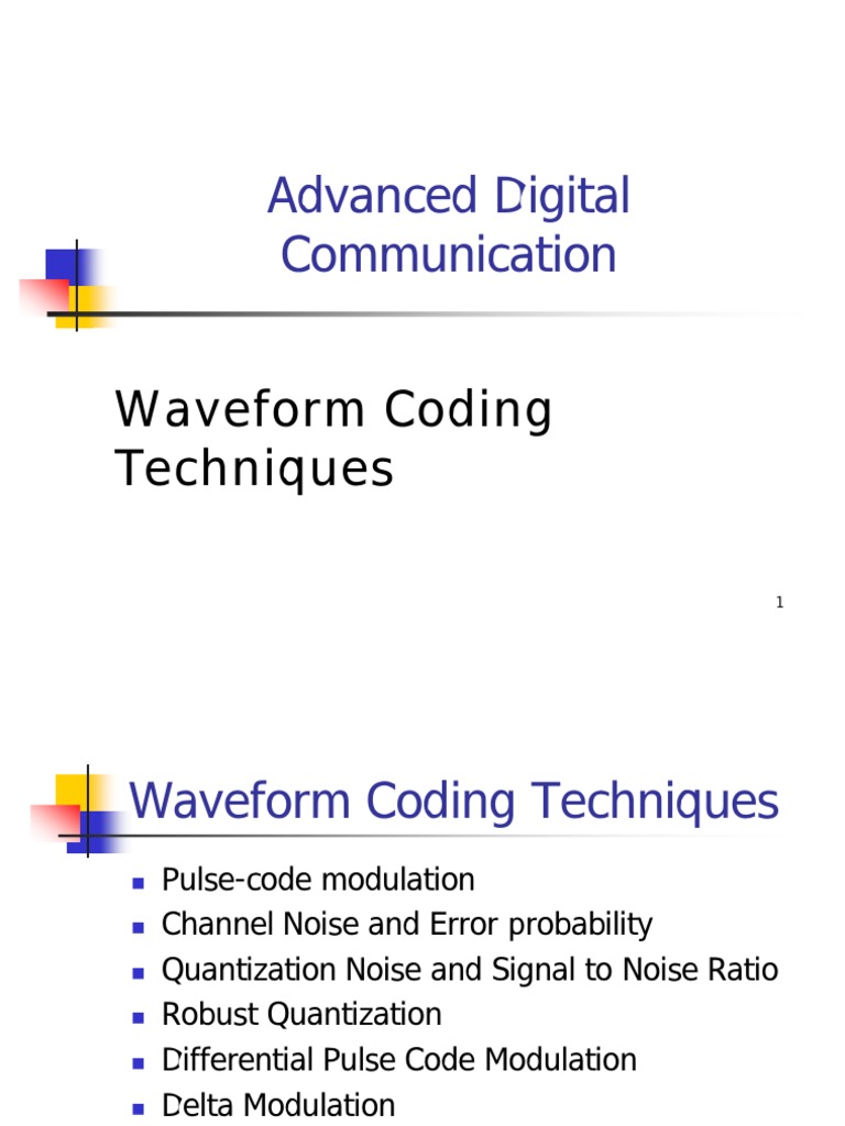 Waveform Coding Techniques | PDF | Sampling (Signal Processing) | Data ...