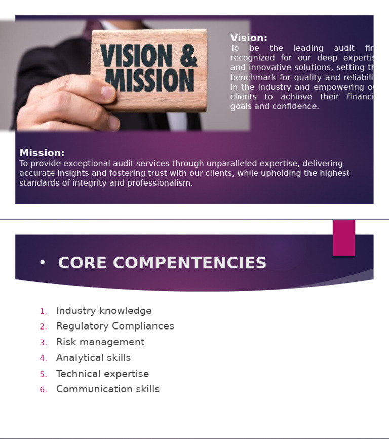 Leading Audit Firm Vision & Mission | PDF | Business | Finance & Money Management
