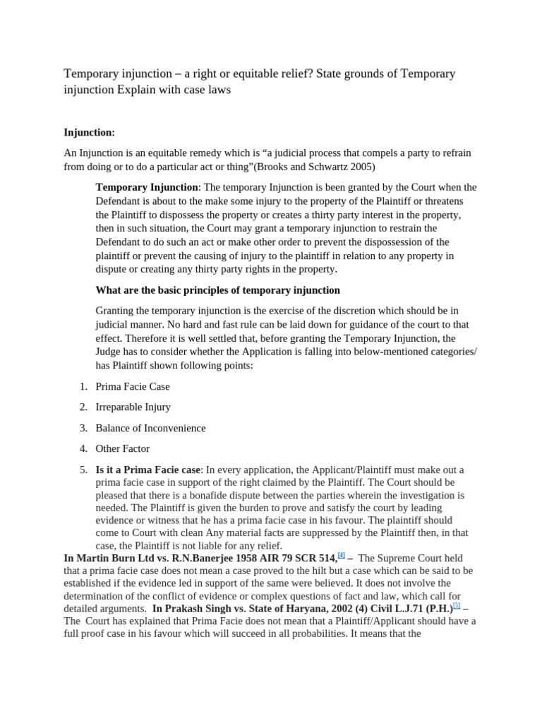 Umar assignment | PDF | Injunction | Legal Remedy