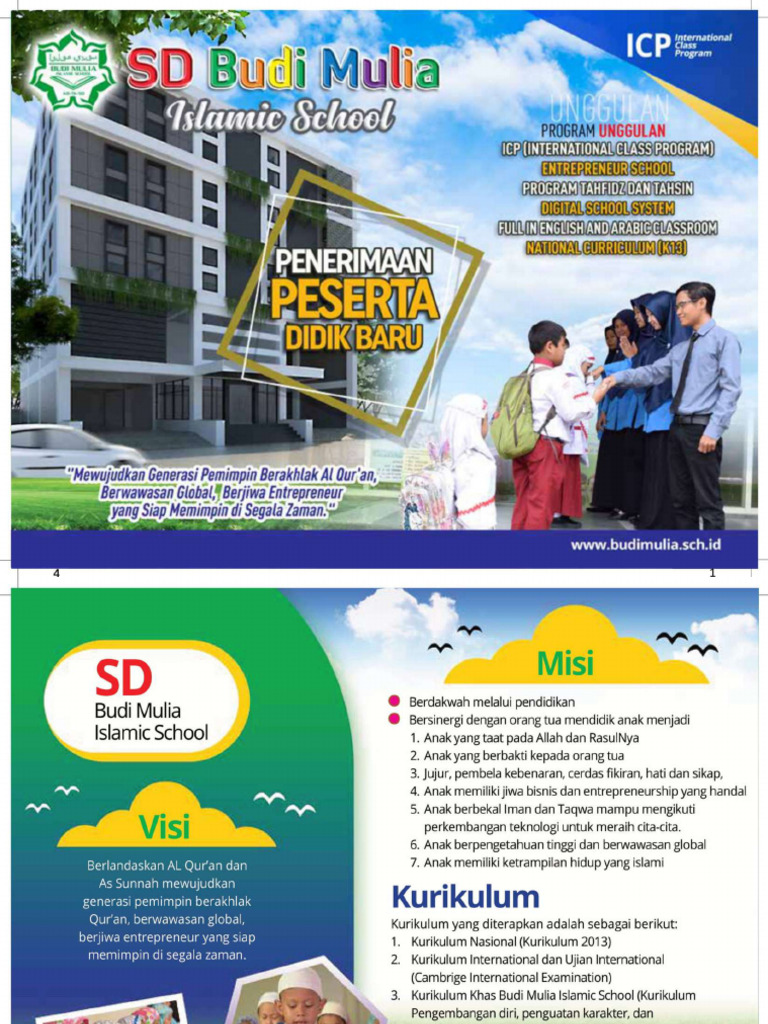 Brosur SD Budi Mulia Islamic School Surabaya | PDF