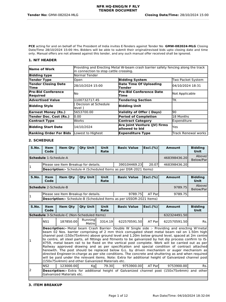 FENCING TENDER | PDF | Concrete | Cement