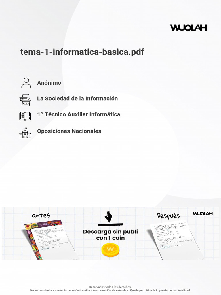 Wuolah Free Tema 1 Informatica Basica | PDF | Informática