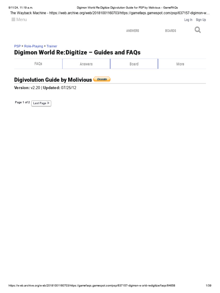 Digimon World Re - Digitize Digivolution Guide For PSP by Molivious ...