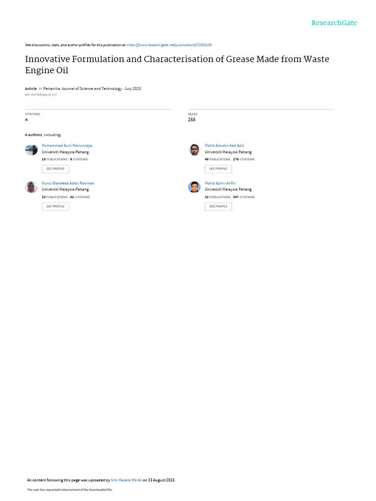 Innovative Formulation and Characterisation of GRE | PDF | Petroleum ...