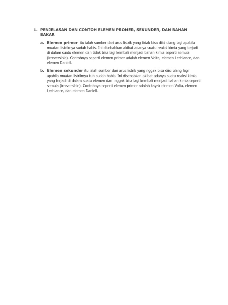 Penjelasan Dan Contoh Elemen Promer | PDF