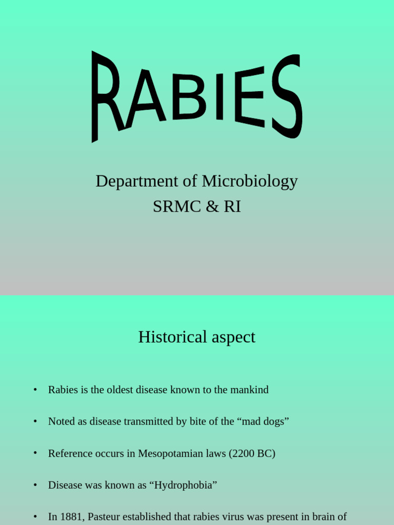 Rabies | PDF | Rabies | Virus