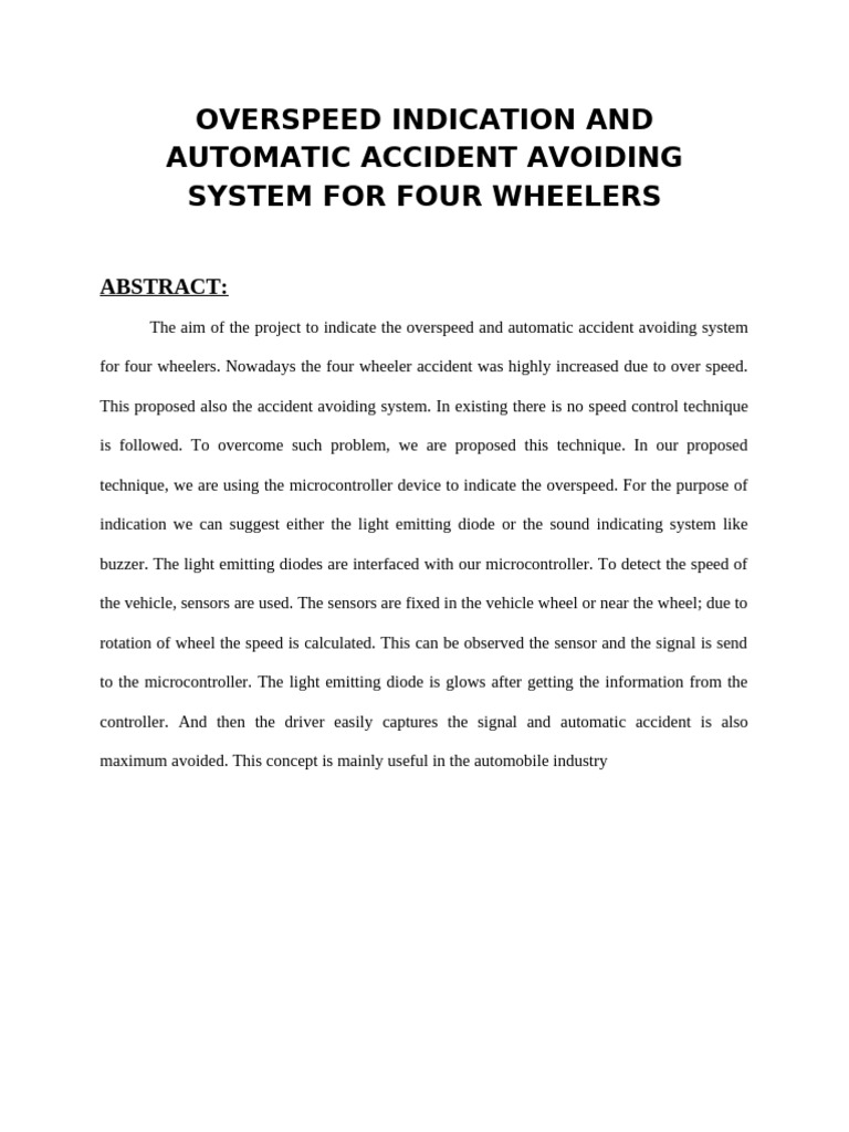 Overspeed Alert & Accident Prevention System | PDF | Business | Computers