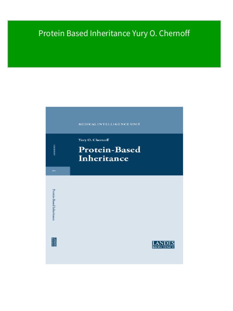 Buy Ebook Protein Based Inheritance Yury O. Chernoff Cheap Price | PDF ... Buy Ebook Protein Based Inheritance Yury O. Chernoff Cheap Price | PDF ...