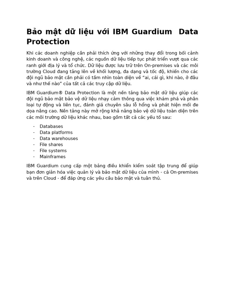 IBM Guardium Data Protection | PDF