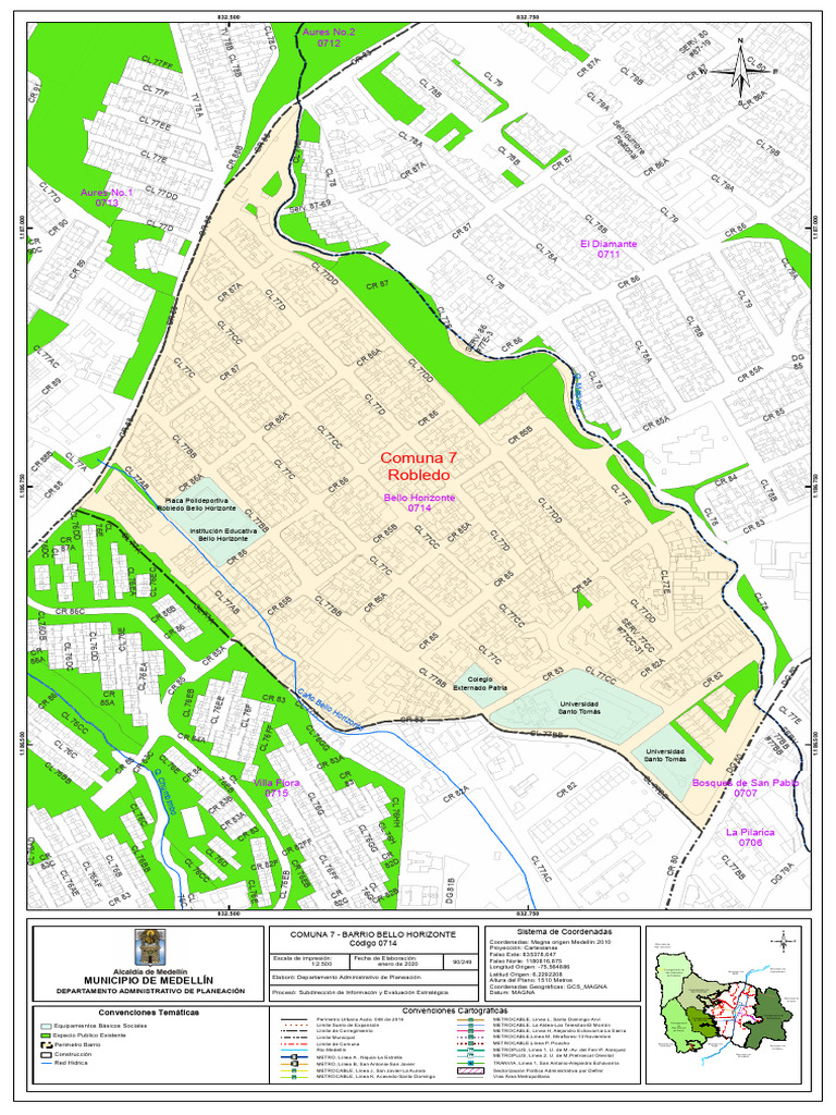 Mapa Comuna 7: Bello Horizonte, Medellín | PDF