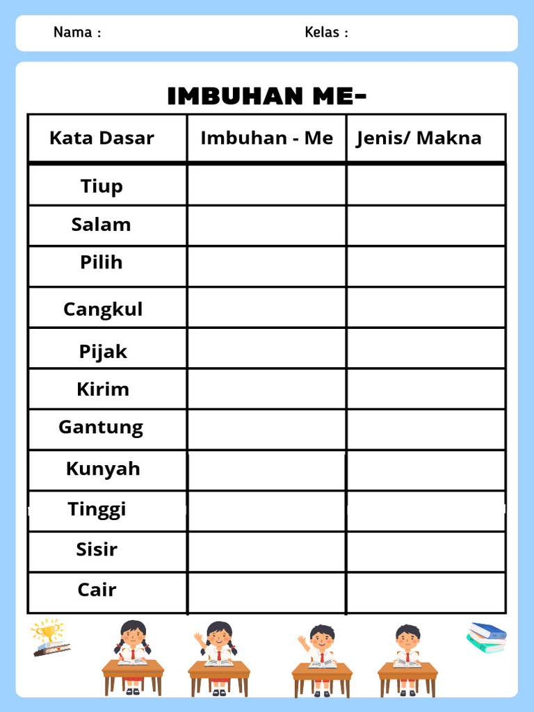 Latihan Imbuhan Me untuk Kelas 5 | PDF | Puisi