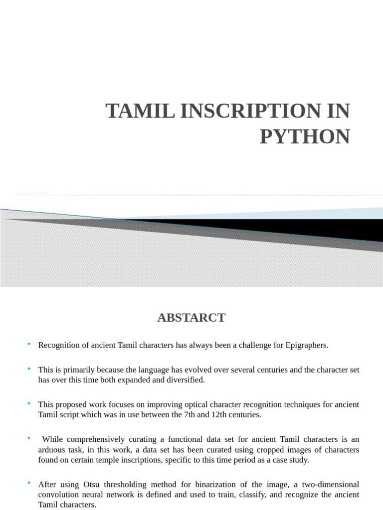 Tamil Inscription in Python | PDF | Machine Learning | Epigraphy