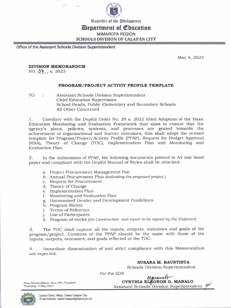 37 Program - Project Activity Profile Template1 | PDF