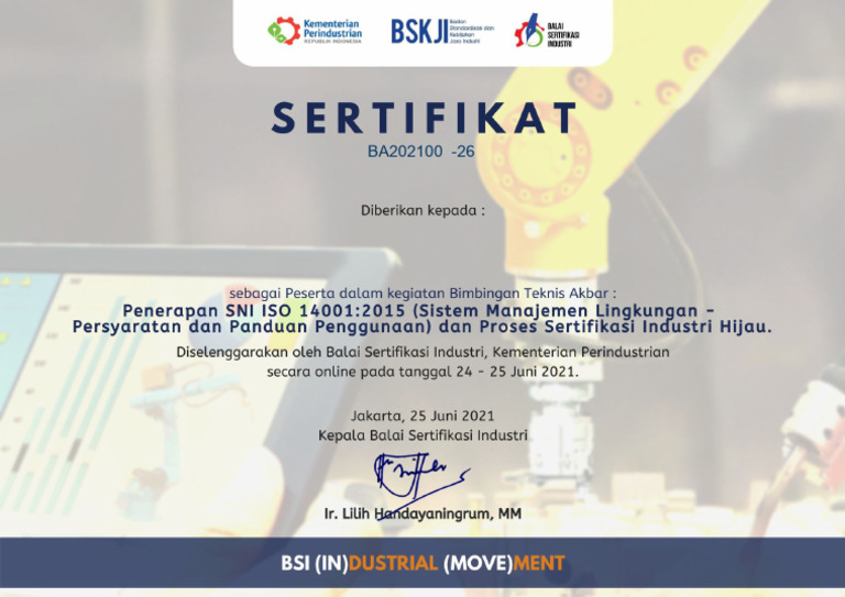 Sertifikat Arif Rahmat | PDF