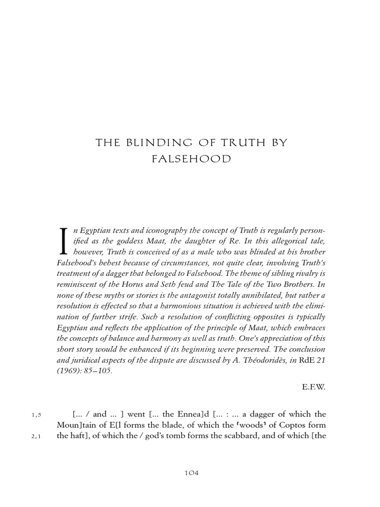 Truth and Falsehood in Egyptian Myth | PDF | Ancient Egypt