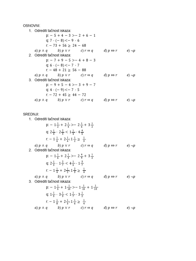 Zadaci - Logika | PDF