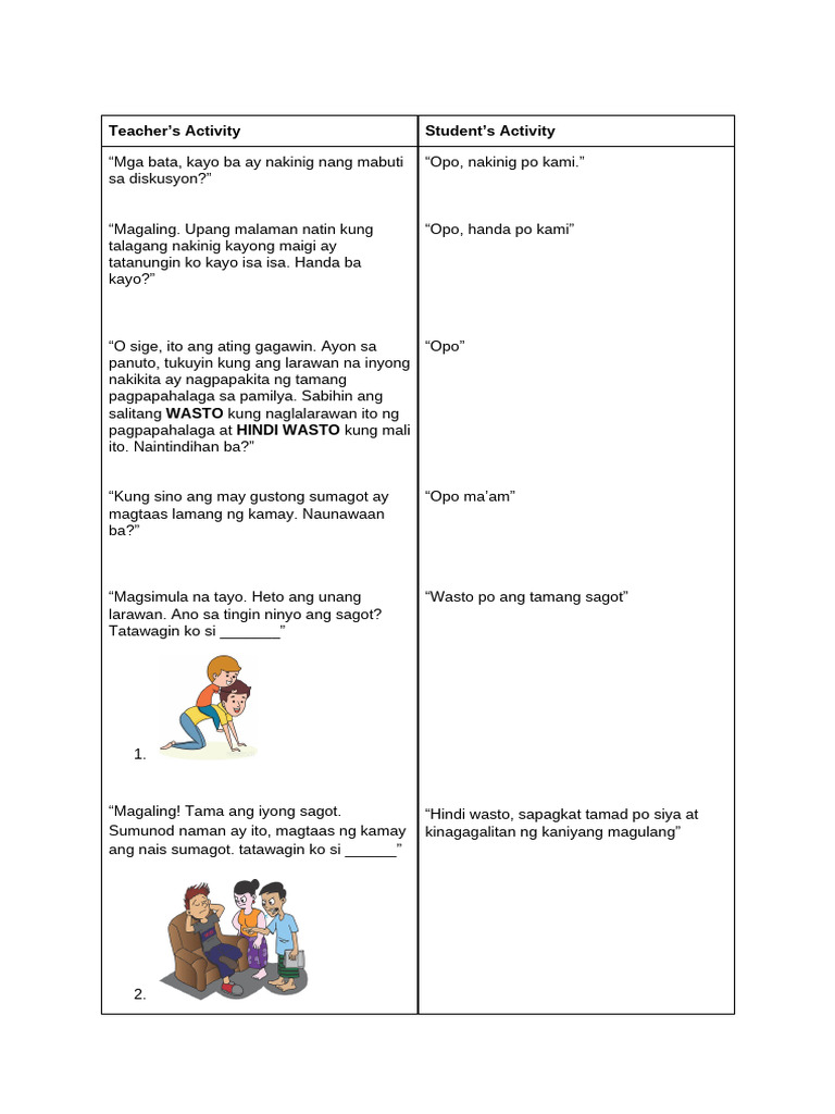 Activity For Lesson Plan (GMRC) | PDF
