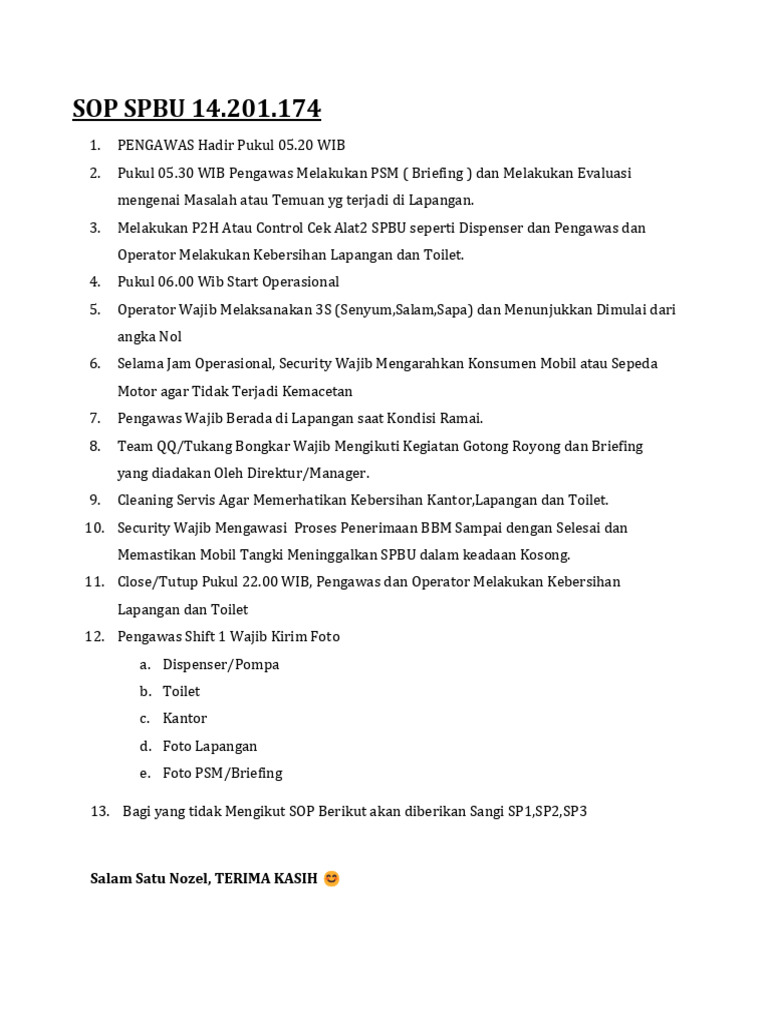 SOP SPBU 14 - Merged | PDF