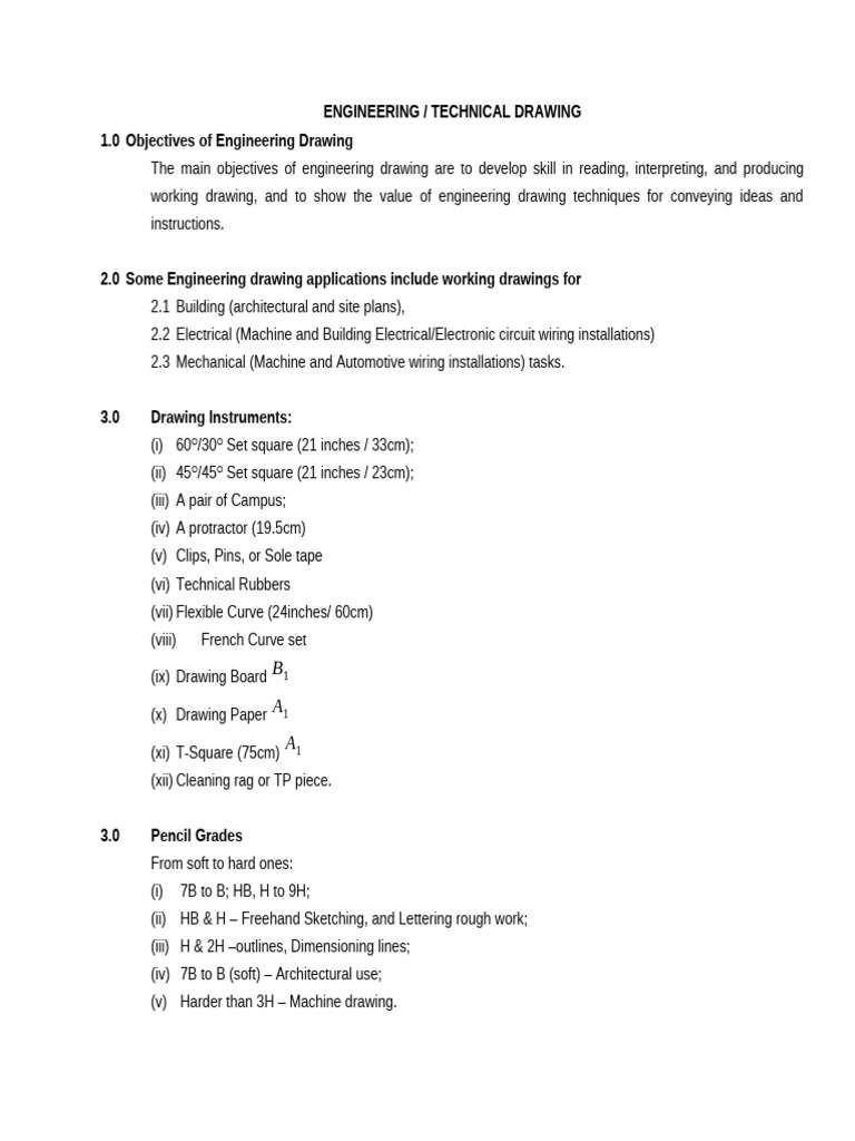 Engineering Drawing - Introduction | PDF | Stationery