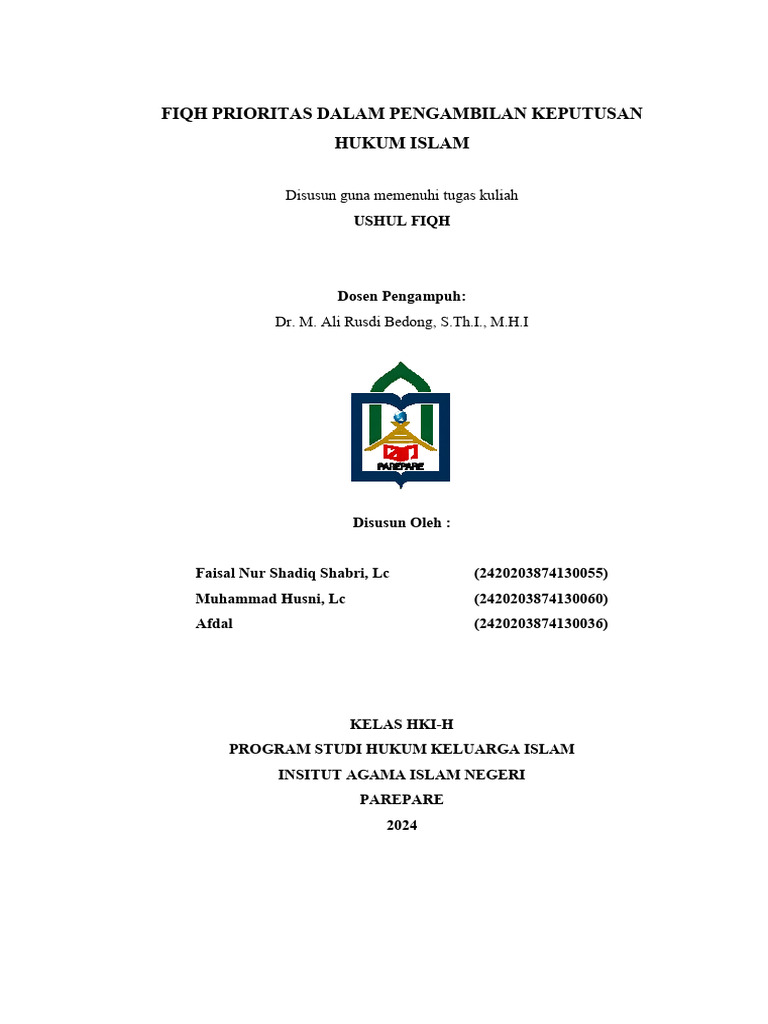 Fiqh Prioritas dalam Hukum Islam | PDF | Karier & Perkembangan