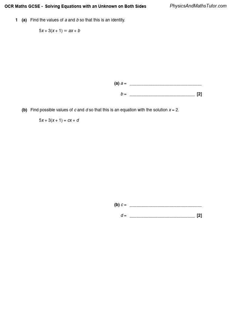 Solving equation | PDF | Equations | Mathematics Solving equation | PDF | Equations | Mathematics