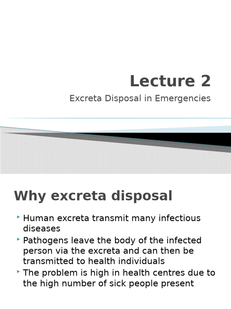 Lecture 2 Planning For Excreta Disposal | PDF | Epidemics | Emergency