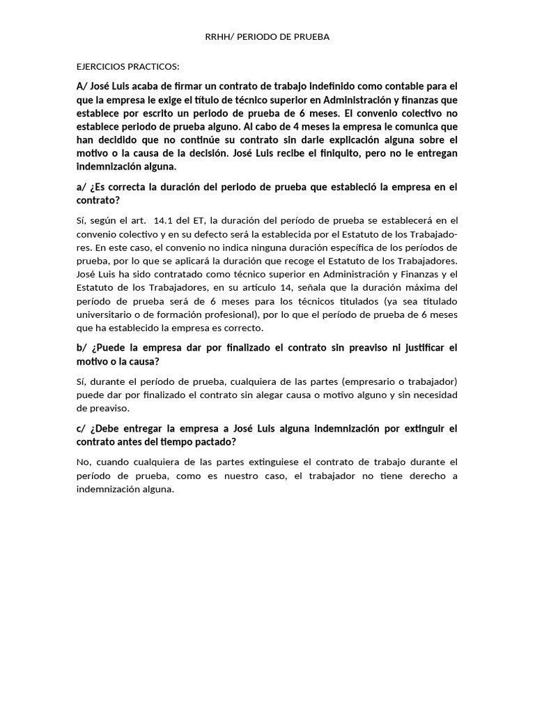 Periodo Prueba Ejercicios Practicos | PDF | Negocios