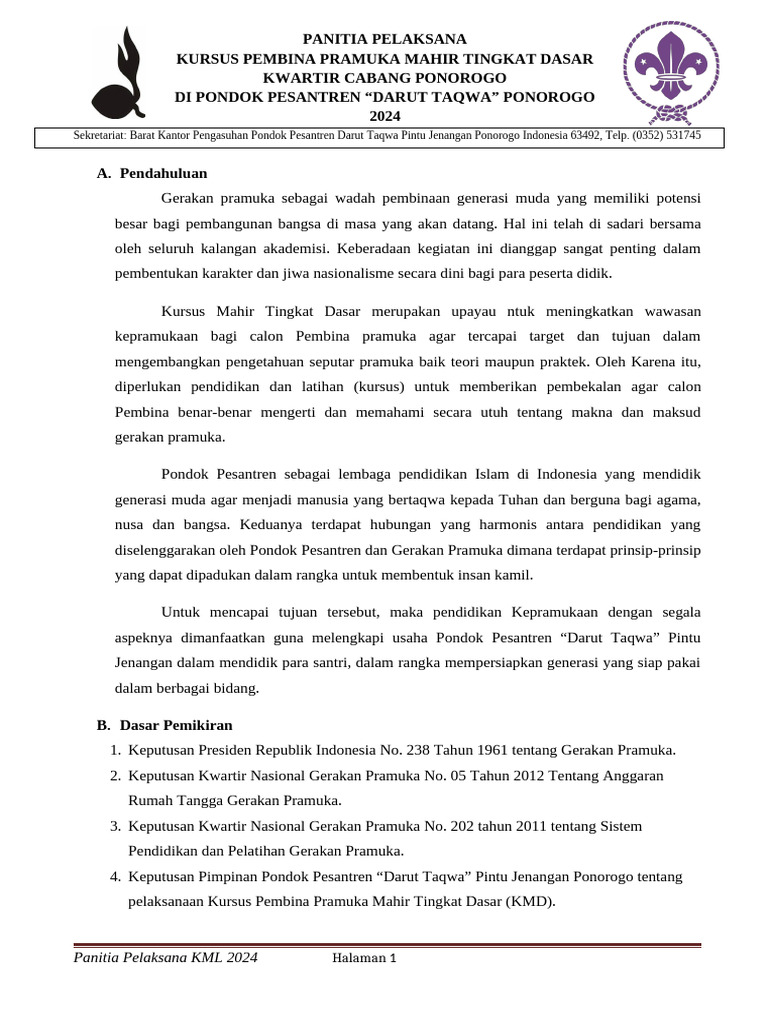 Proposal KMD Kwarcab 2024 | PDF