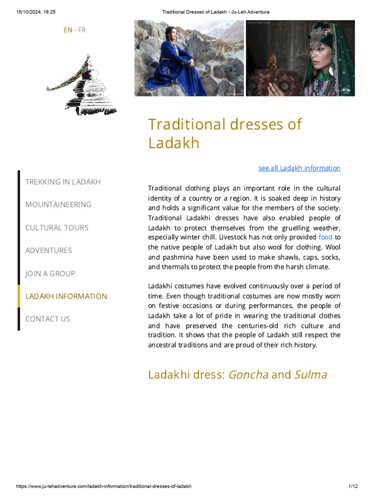 Traditional Dresses of Ladakh Explained | PDF | Clothing | Fashion