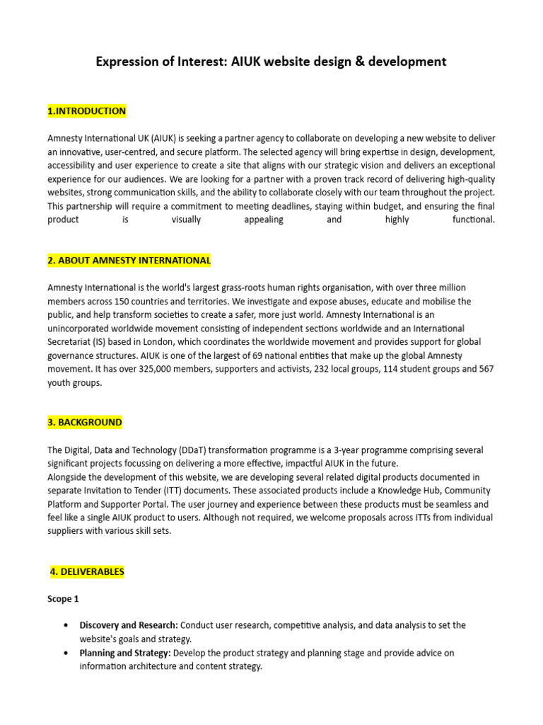 Website - Expression of Interest | PDF | Information Technology