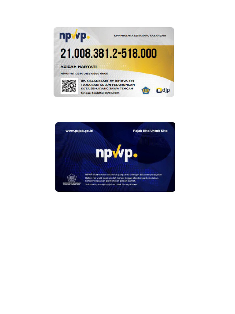 NPWP Azizah | PDF