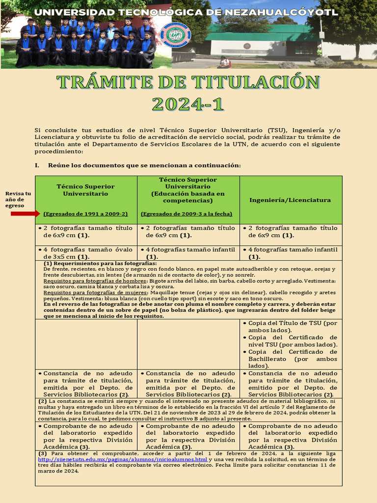 Requisitos para Titulación UTN 2024 | PDF | Titulo academico | Correo