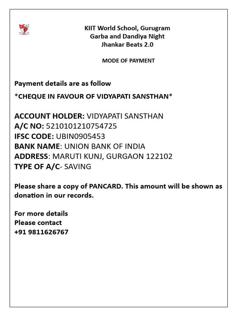 Mode of Payment | PDF