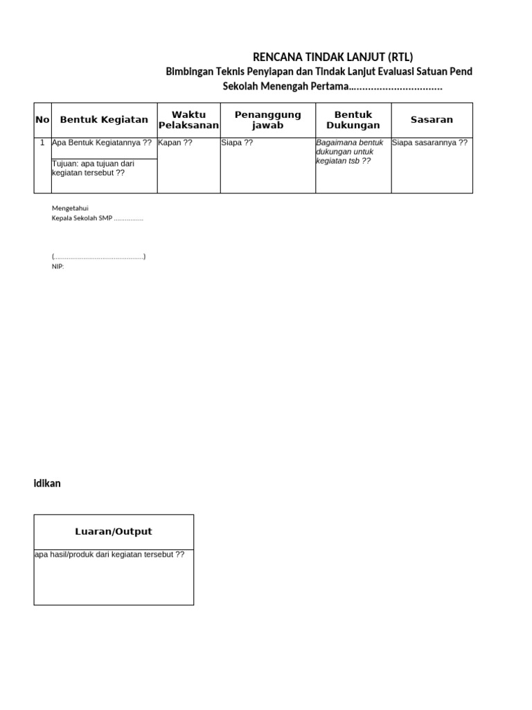 RTL Bimtek Evaluasi Satuan Pendidikan | PDF | Bisnis