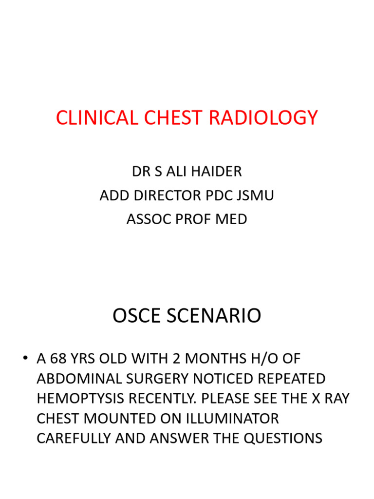 Clinical Chest Radiology DR Haider | PDF | Lung | Thorax