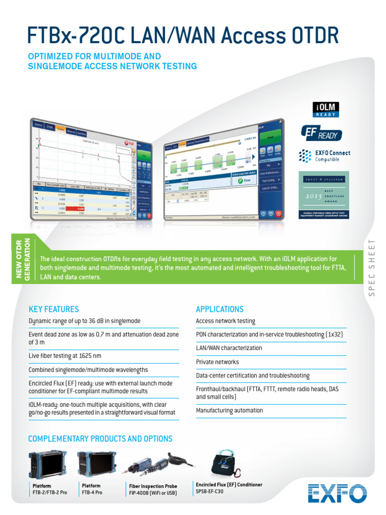Exfo Spec-Sheet Ftbx-720c v3 en | PDF | Fiber Optic Communication | Computer Network