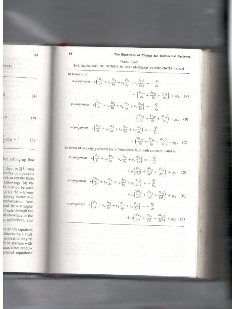 Equation of Motion (Rectangular Coordinates) | PDF