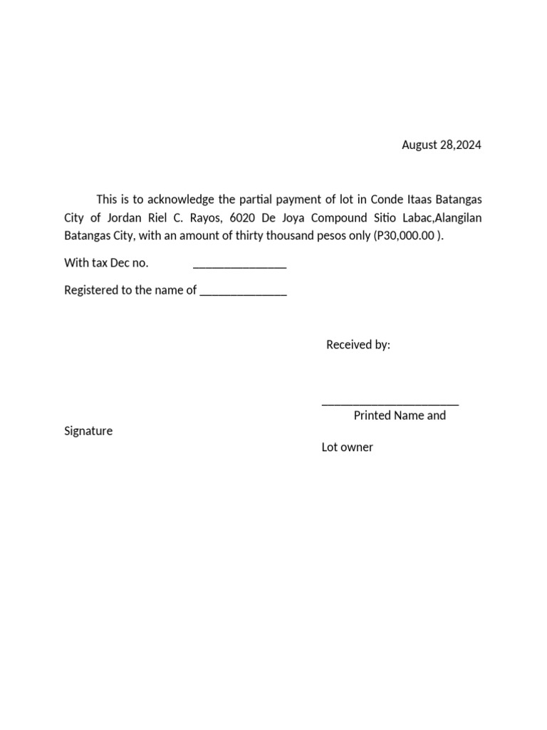 Acknowledgement 20receipt 20right 20of 20way | PDF