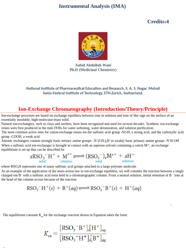 IonExchange Affinity Gel Permeation Chromatography AABID | PDF ...