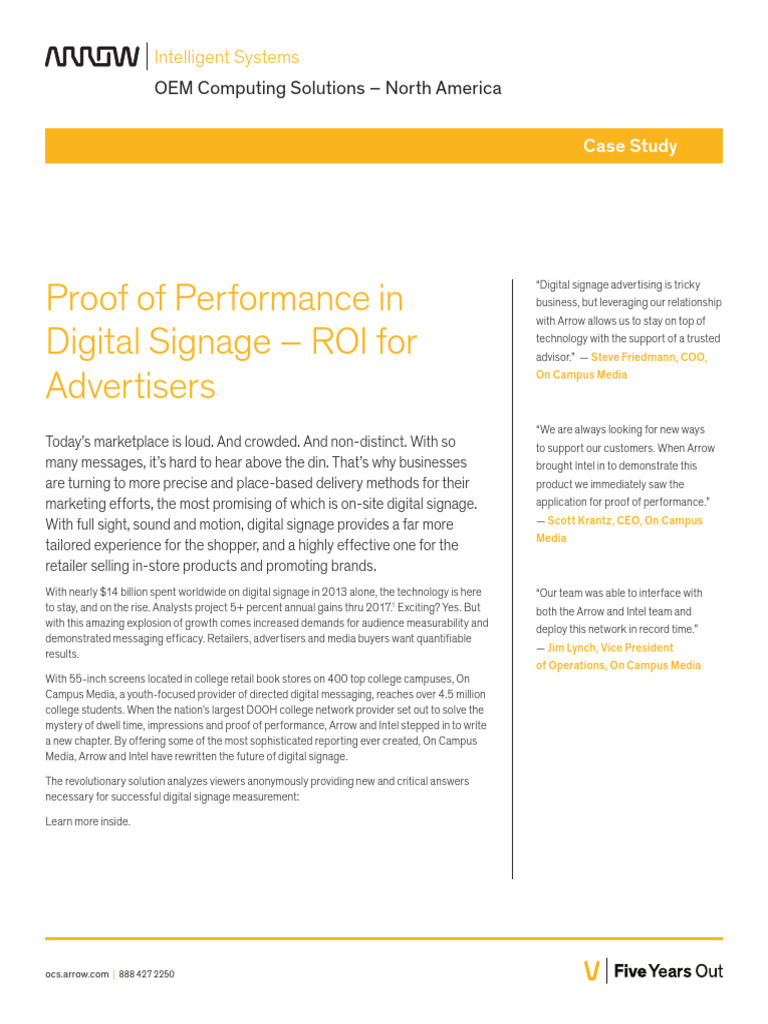 Arrow Proof Performance Digital Signage Case Study - Unpw | PDF ...