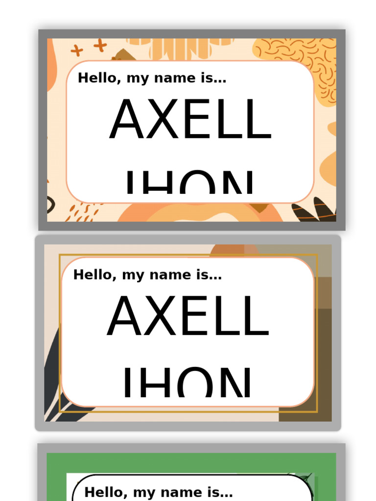 Nametag Axell | PDF