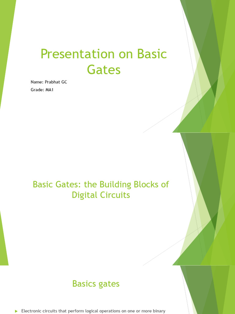 Presentation On Basic Gates | PDF