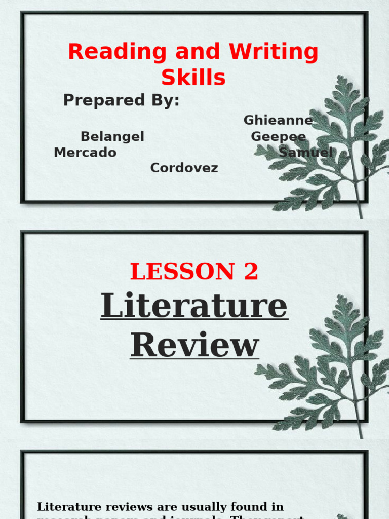 Reading and Writing Skills Lesson 2 Presentation | PDF | Literature ...