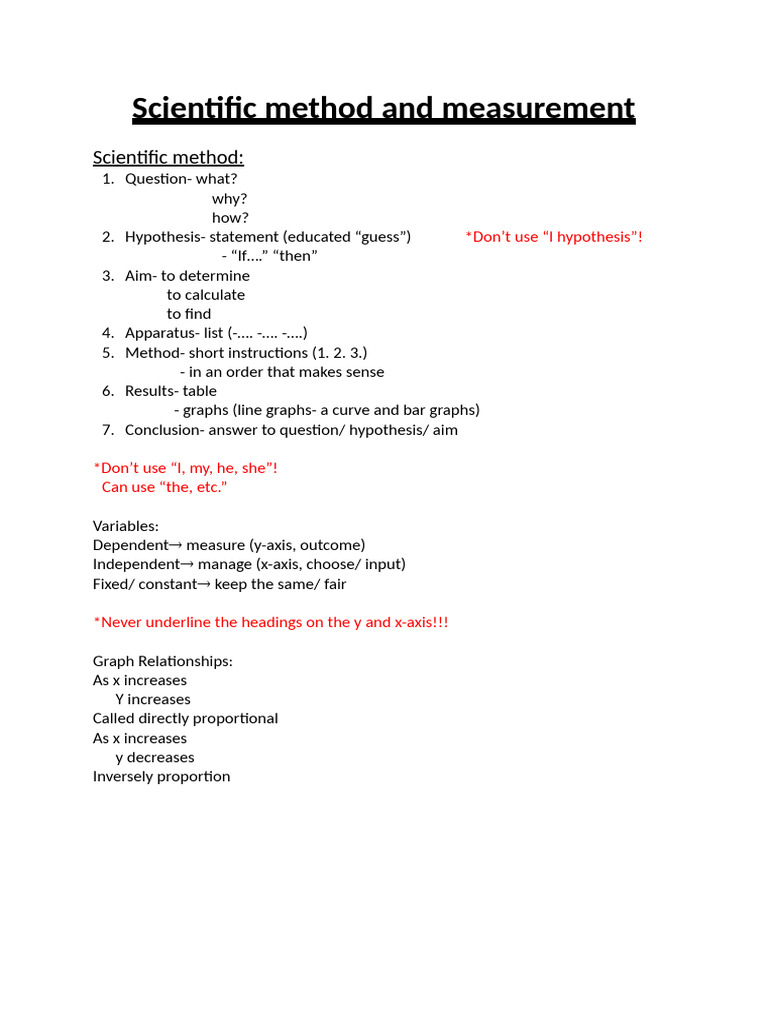 Scientific Method and Measurement | PDF