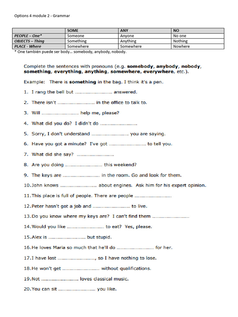 Options 4 Module 2 Grammar | PDF