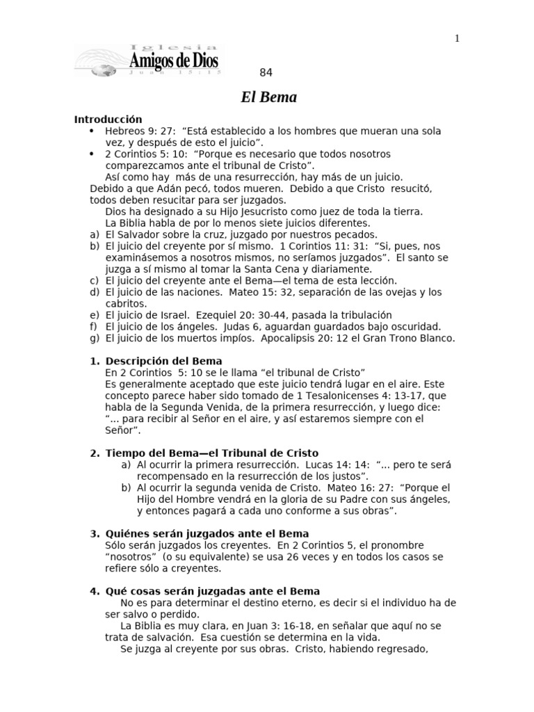 El Bema | PDF | Cristo (título) | Pecado