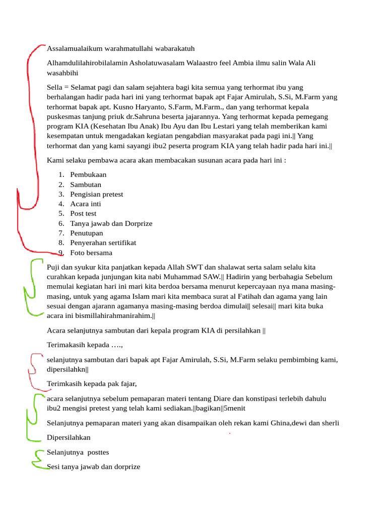 Teks MC Dan Rundown | PDF | Memasak, Makanan, & Anggur